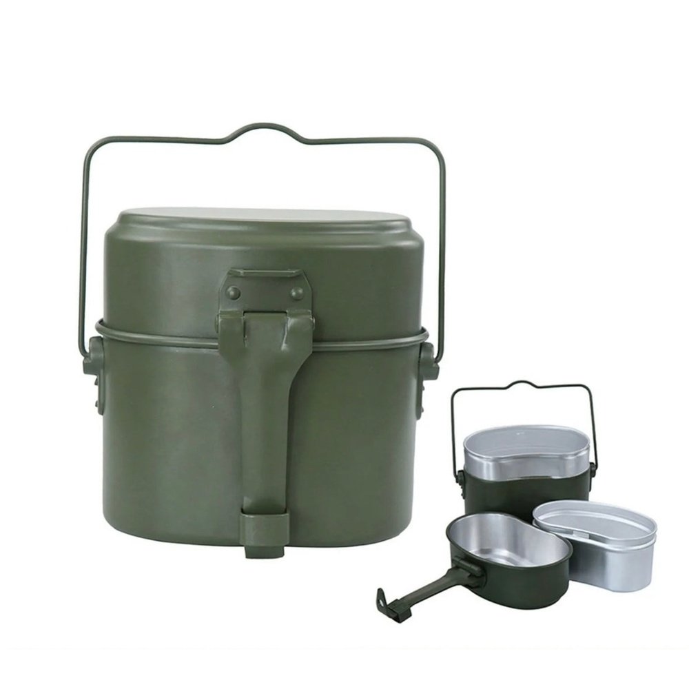 Outdoor Portable Cooking Camping Hiking Cookware Set Army Mess Kit Mil ...